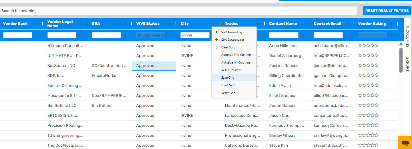 Manage Your Vendor Grid – VIVE